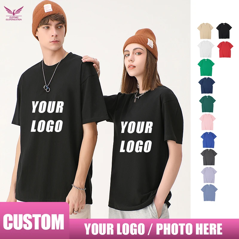 Custom Logo Customization original T-shirt 100% Cotton Personality ...