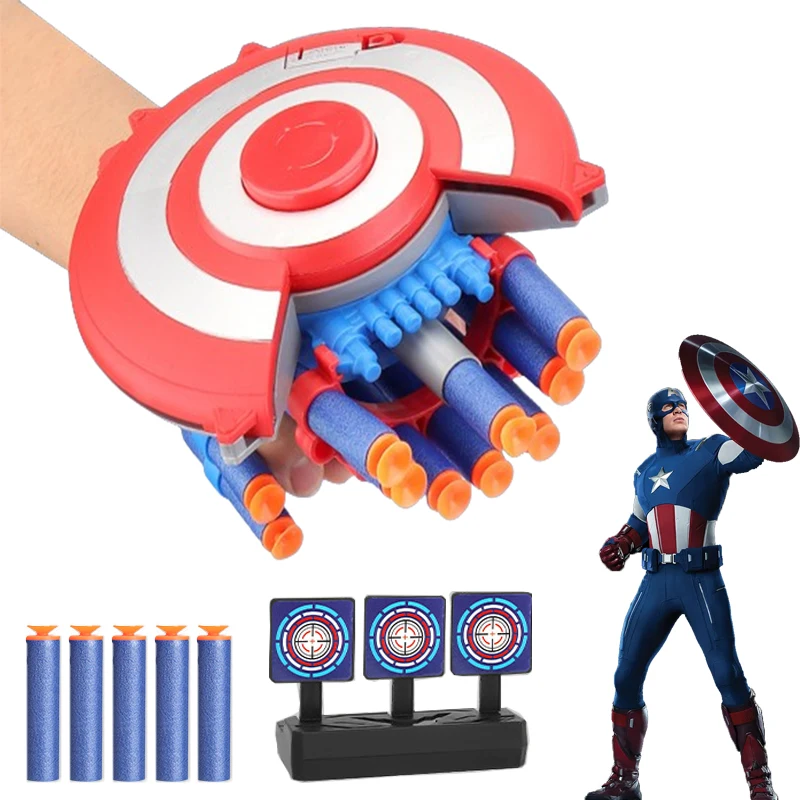 New-for-Captain-America-Figure-Toy-Kids-Plastic-Cosplay-Glove-Launcher ...
