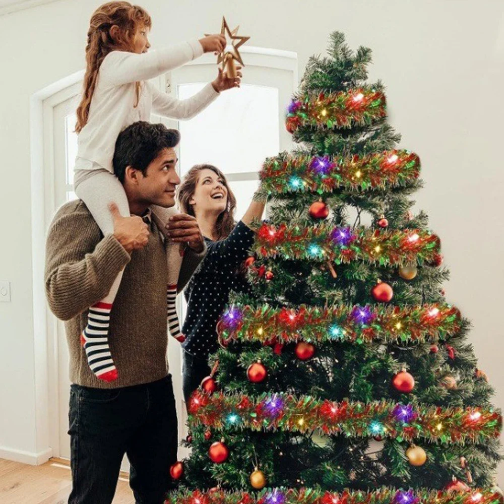 5M-Tinsel-Garland-LED-Light-String-Lights-Christmas-Garland-Xmas-Tree ...