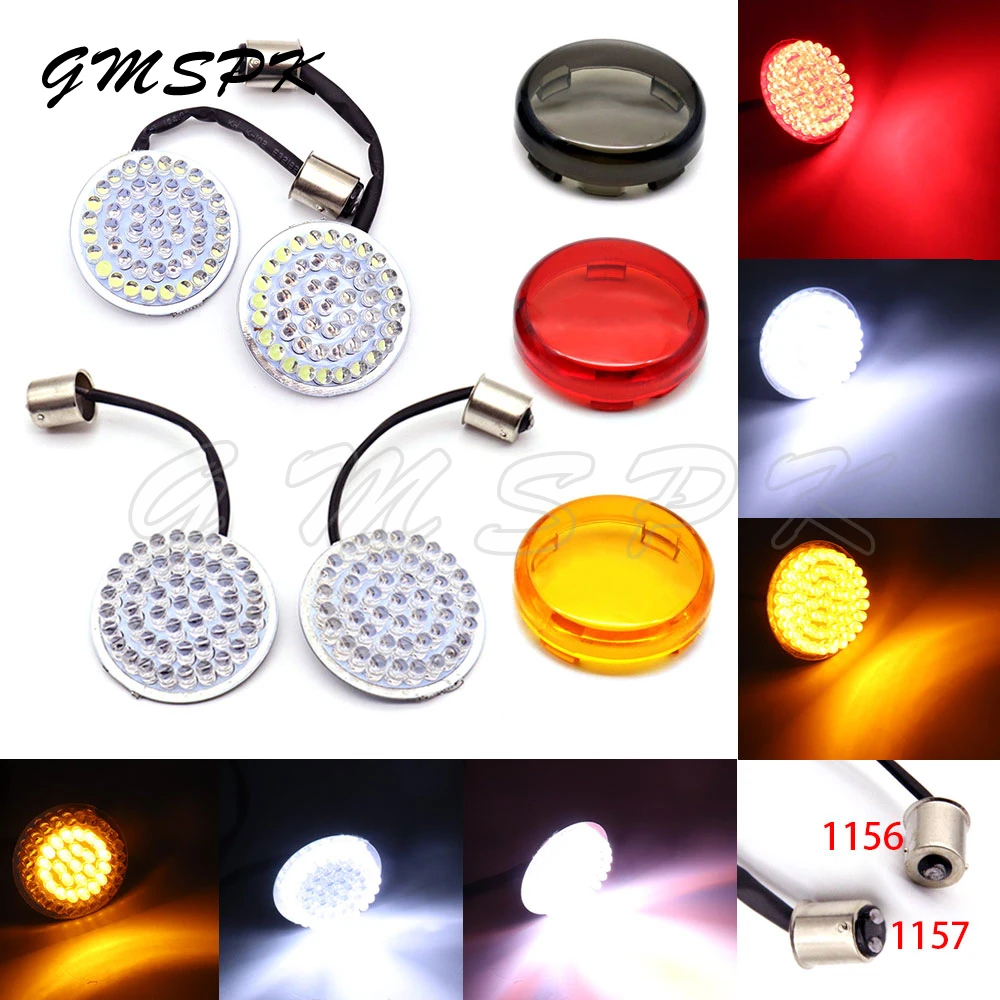 Motorcycle 1157 Front 1156 Rear Bullet Style LED Turn Signal Light ...