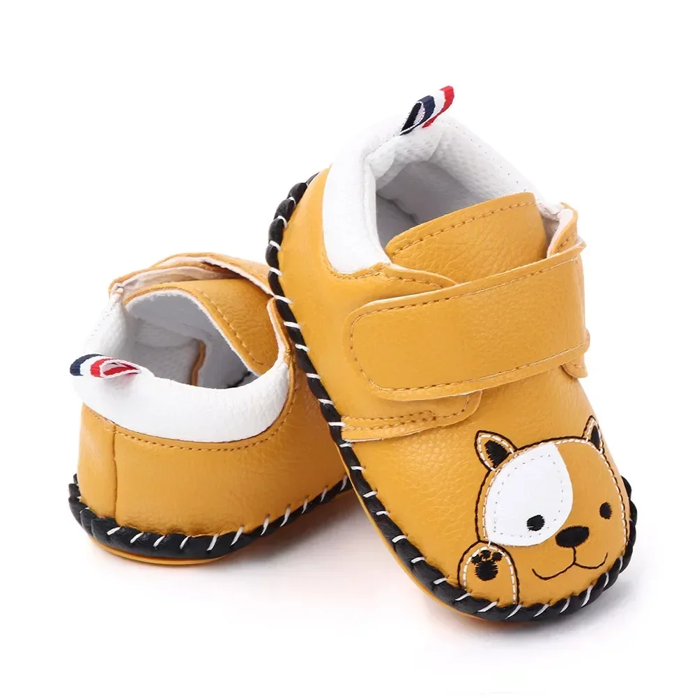 Newborn Baby Shoes Cute Embroidered Cartoon Bear Boys Shoes Rubber ...