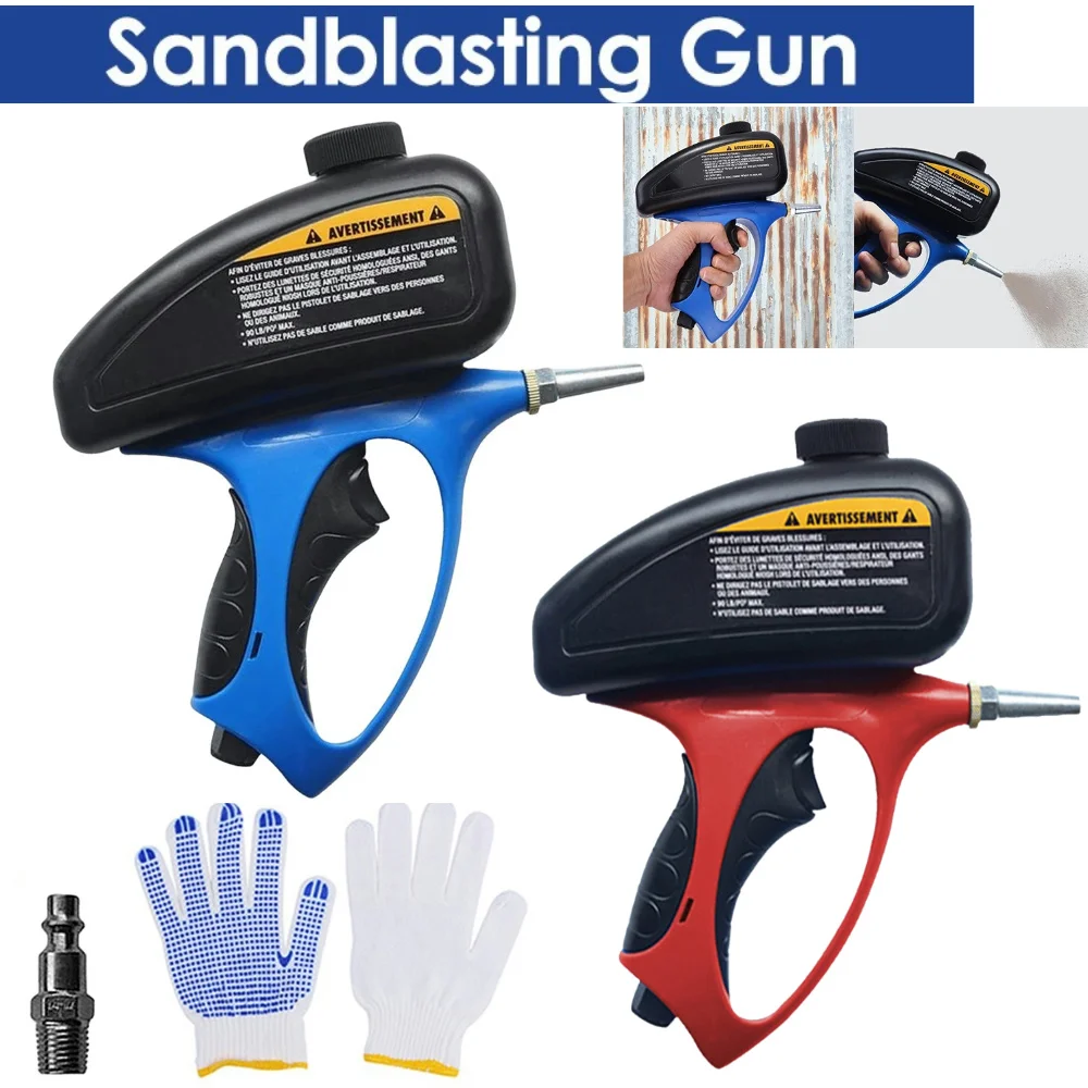 150 PSI Portable Gravity Sandblasting Gun with Nozzle&Gloves Pneumatic ...