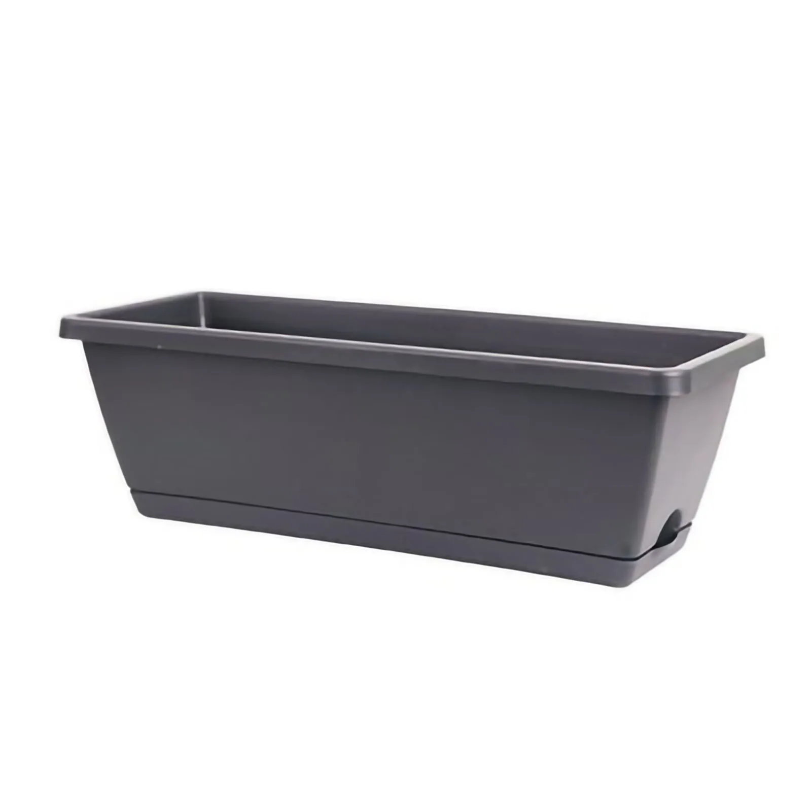 Grey-Rectangular-Planter-Box-Plastic-Flower-Vegetable-Planting-Pots ...