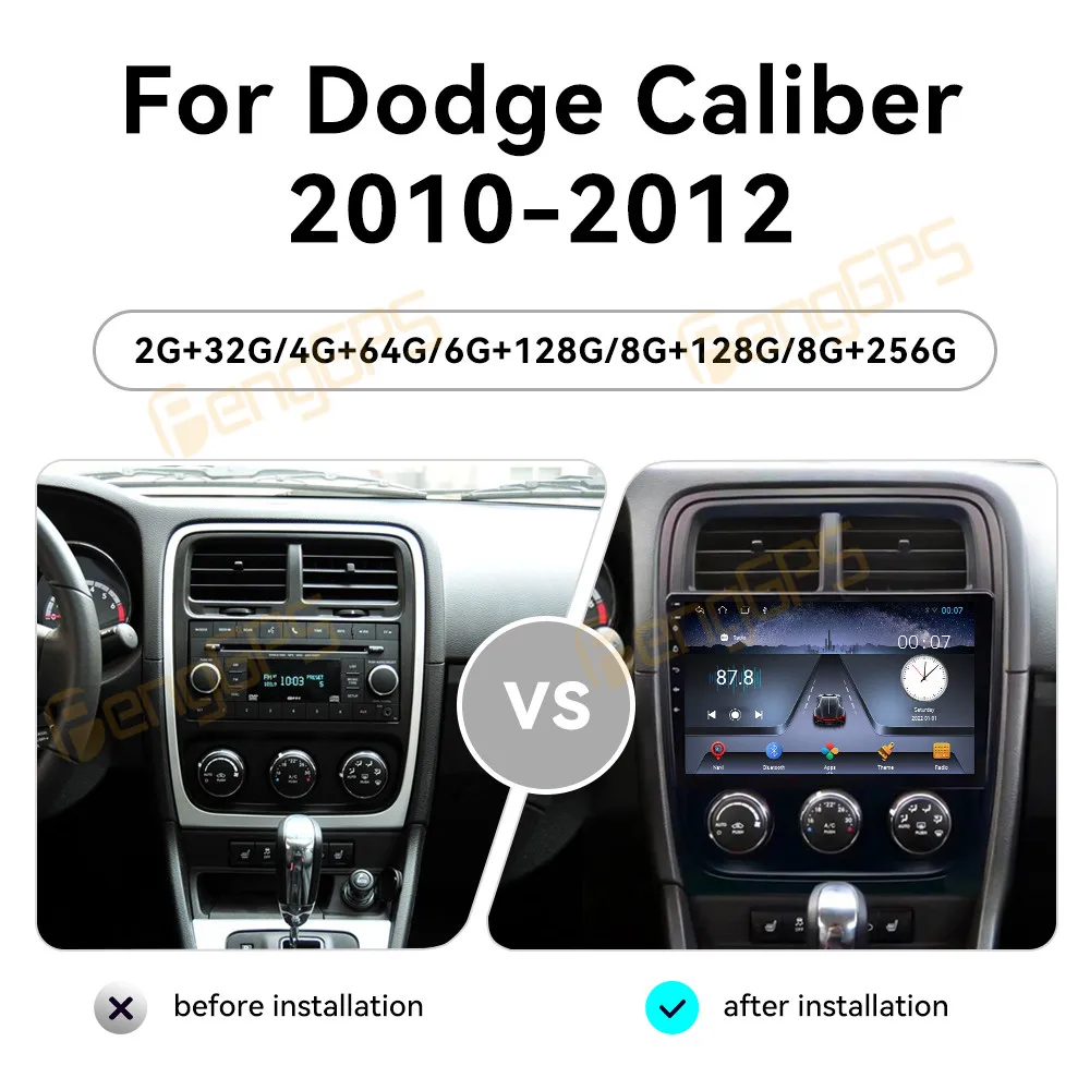 For Dodge Caliber Jeep Compass 1 MK Patriot 2010-2012 Car Radio Carplay ...