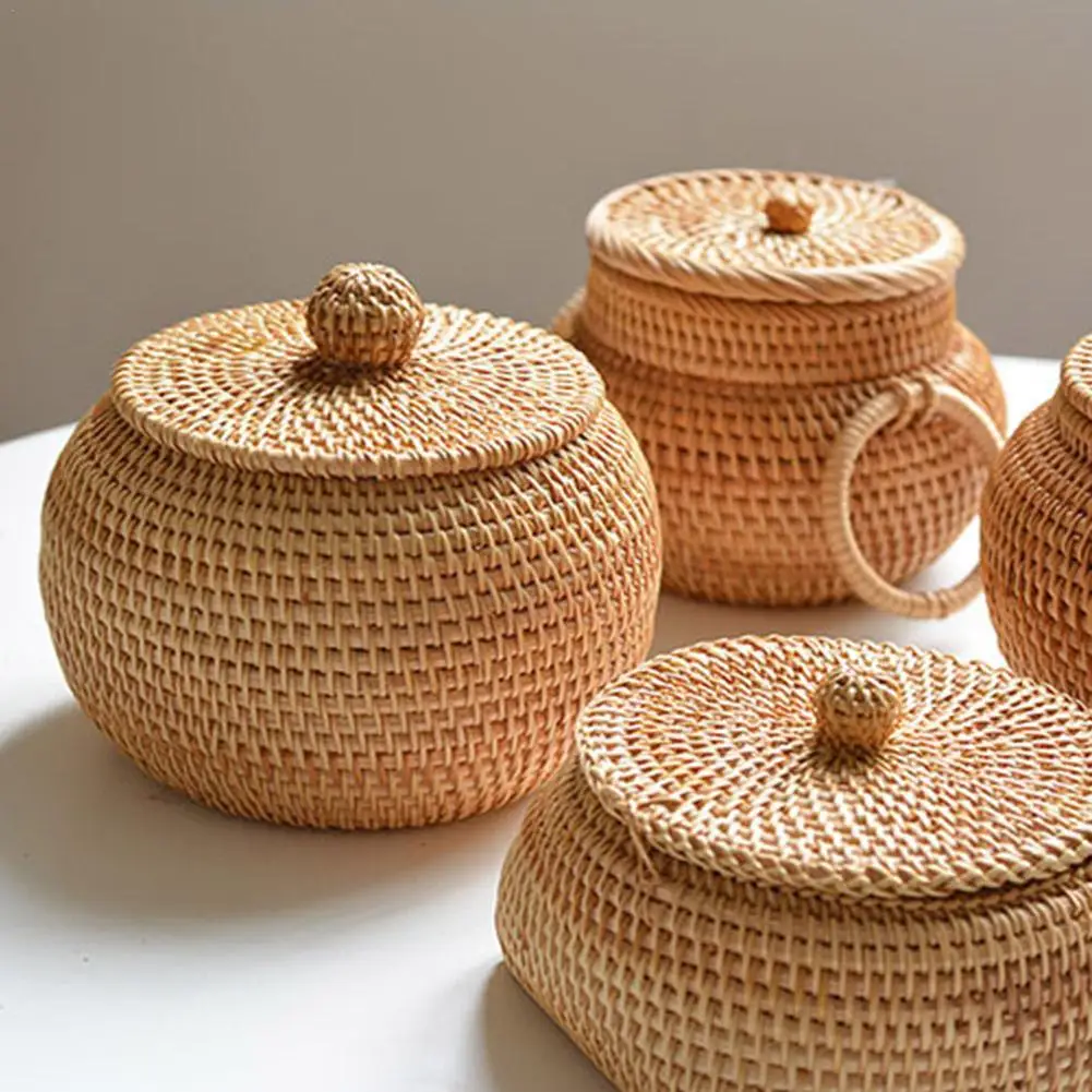 Round-Rattan-Box-With-Lid-Hand-Woven-Multi-Purpose-Storage-Tray-Storage ...