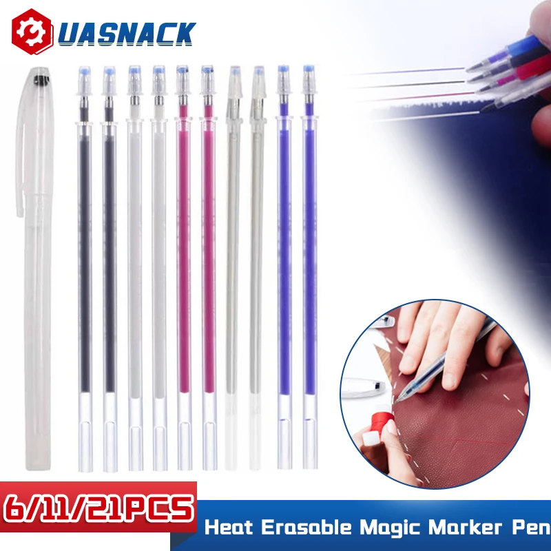 21pcs/set Heat Erasable Magic Marker Pen Fabric Sewing Line Marking Pen ...
