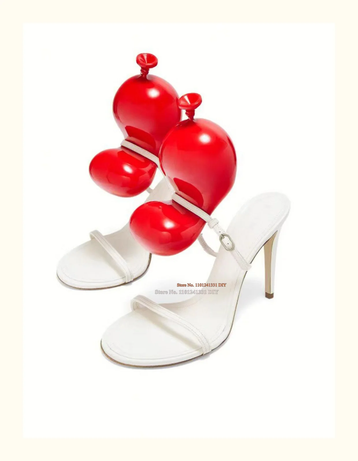 Women-s-Balloon-100-Leather-Sandals-White-Red-Stiletto-High-Heel-Thin ...