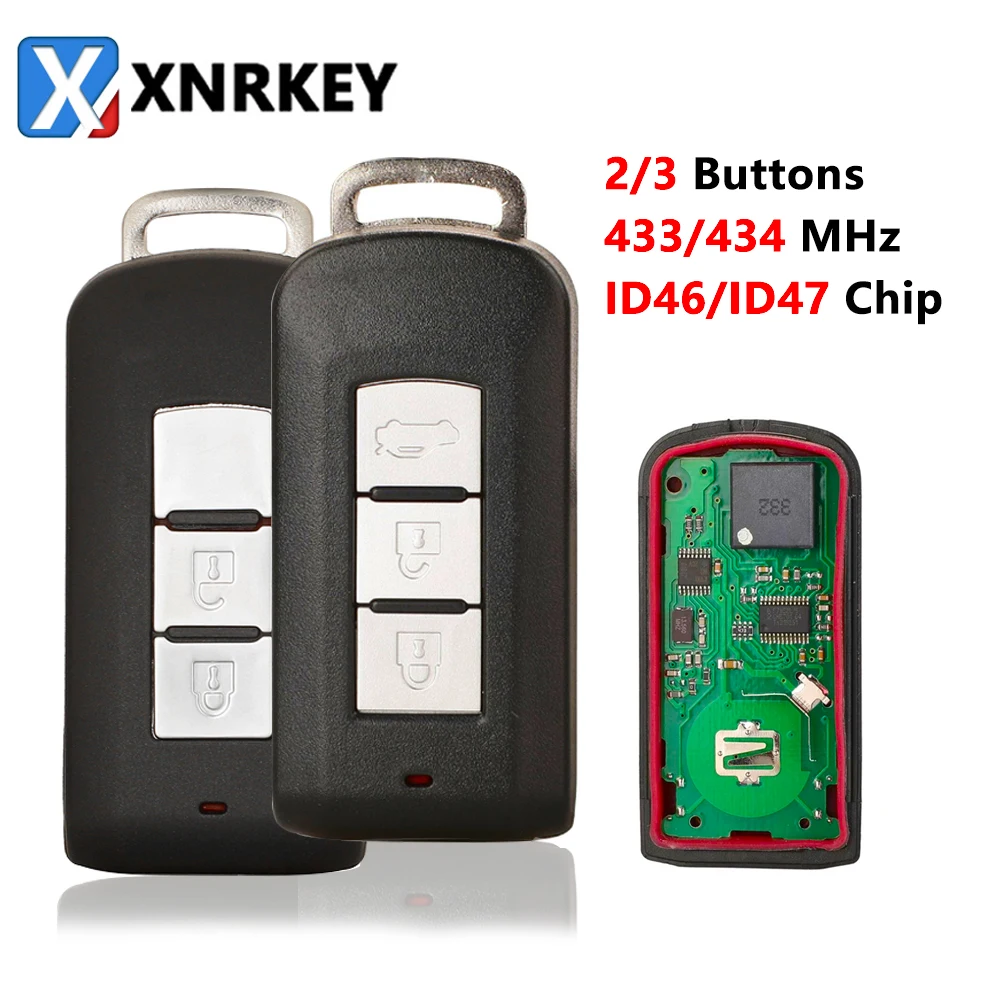 XNRKEY-2-3-Button-Remote-Car-Key-ID46-ID47-Chip-433Mhz-for-Mitsubishi ...