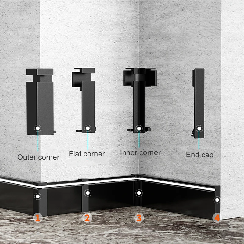 78mm Height LED Skirting Linear Lamp Aluminum Profile Accessories ...