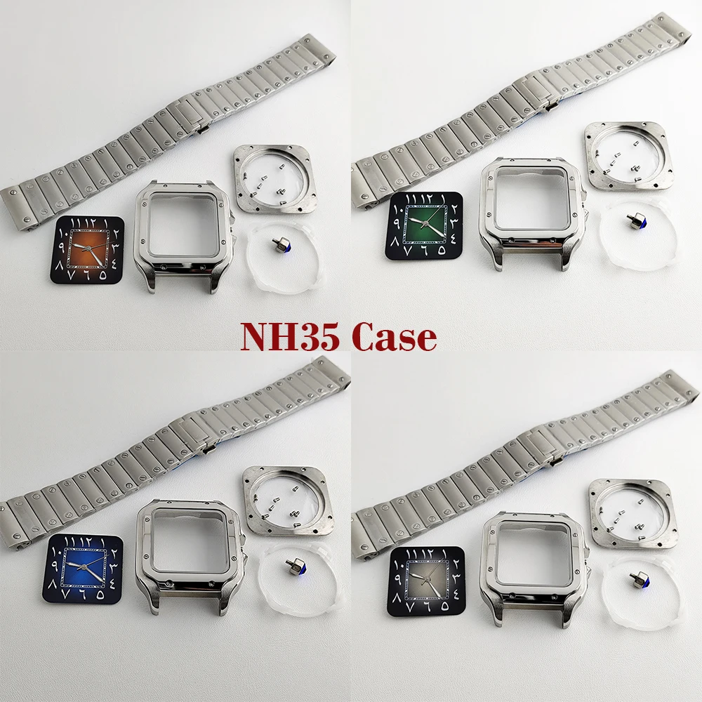 NH35-case-NH35-square-dial-Arabic-dial-case-folding-buckle-square-case ...