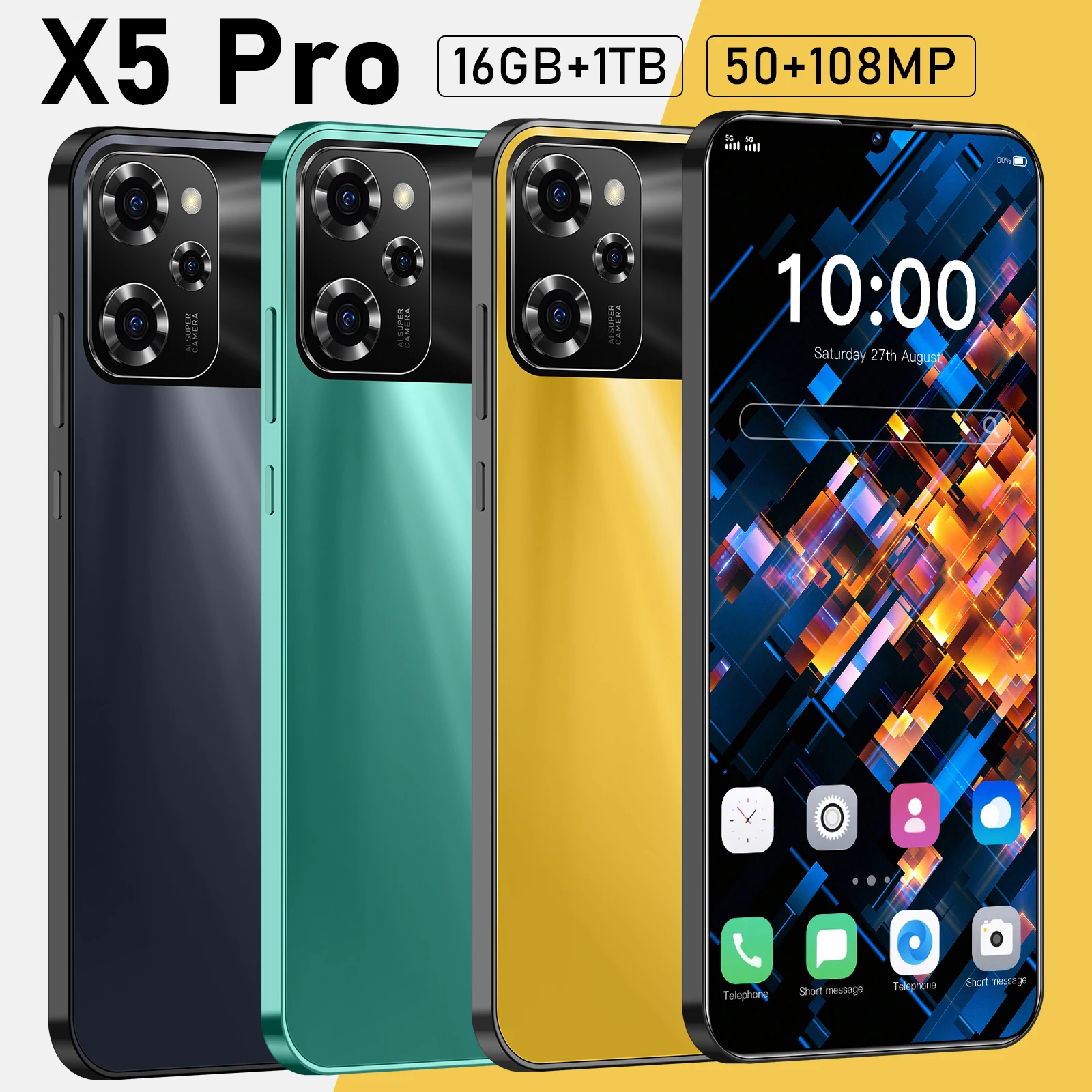 X5-Pro-Dual-Sim-Smartphone-Android-Celular-7-0-HD-Screen-16G-1T-5G ...