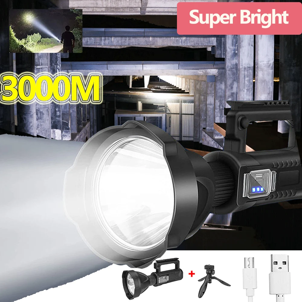 Portable-light-outdoor-LED-Rechargeable-spotlight-handheld-holder-light ...