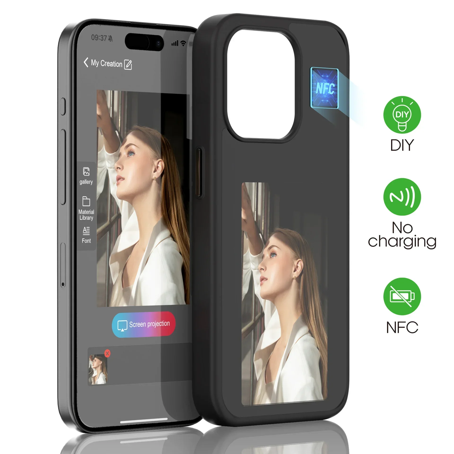 High-End-DIY-Screen-Projection-AI-phone-Case-For-iphone-16-15-14-13-Pro ...