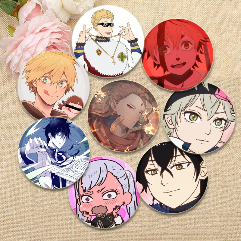 Black Clover Brooches for Backpack Anime Figure Lapel Pins Asta Yuno ...