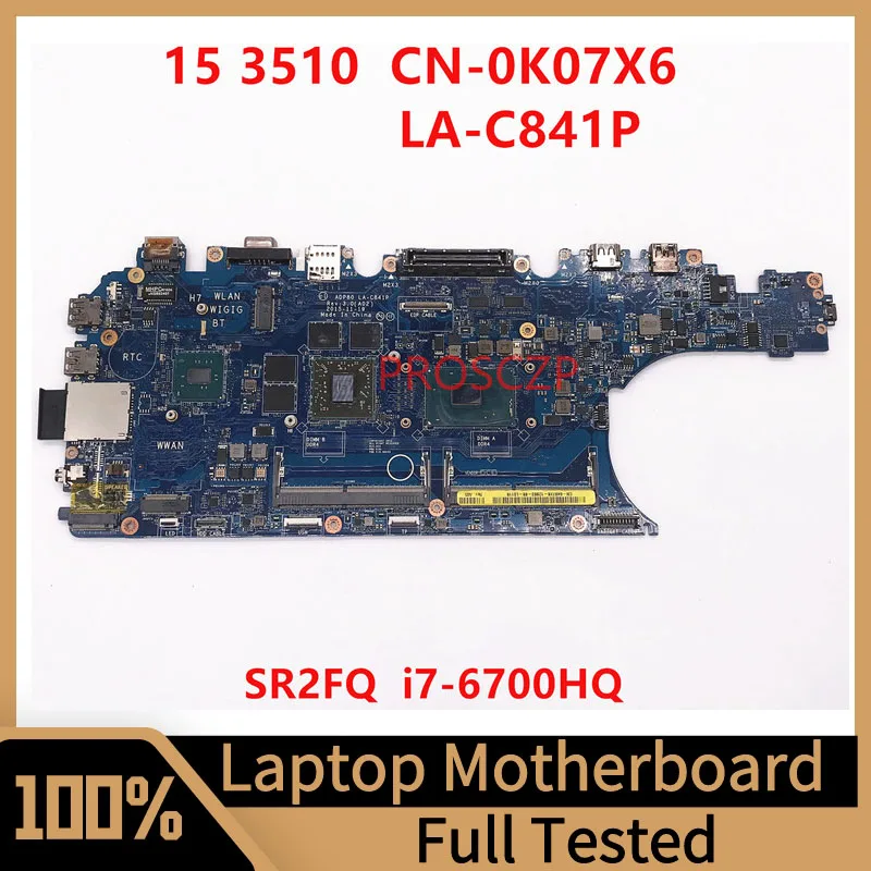 Placa base CN 0K07X6 0K07X6 K07X6 para ordenador portátil DELL 15 3510, LA C841P de placa base ...