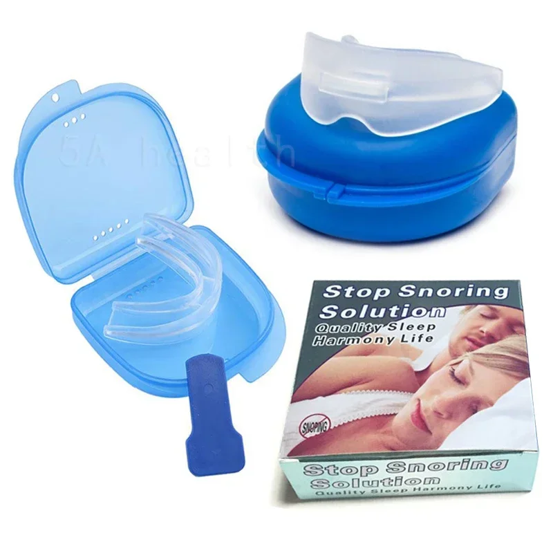 Silicone-Anti-Snore-Mouthpiece-para-Apneia-Stop-Ronco-Guarda-Bandeja-de ...