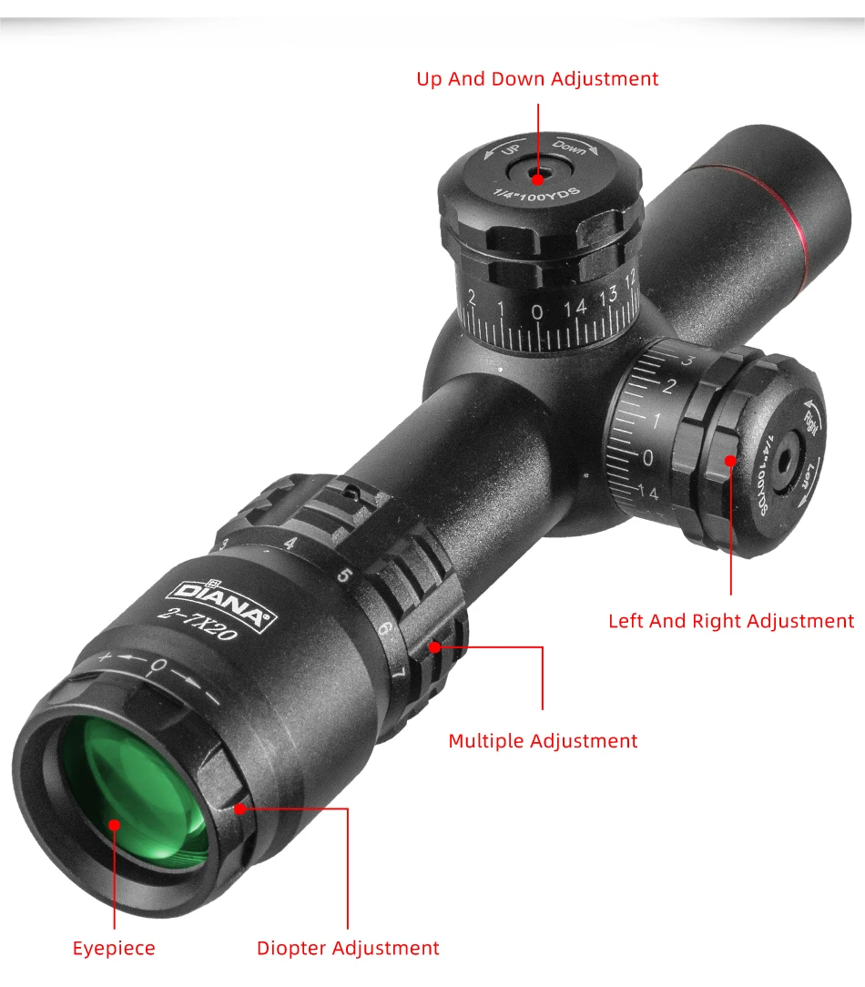 DIANA 2-7X20 Scopes Rapid Target Acquisition Hunting Riflescopes Mil ...