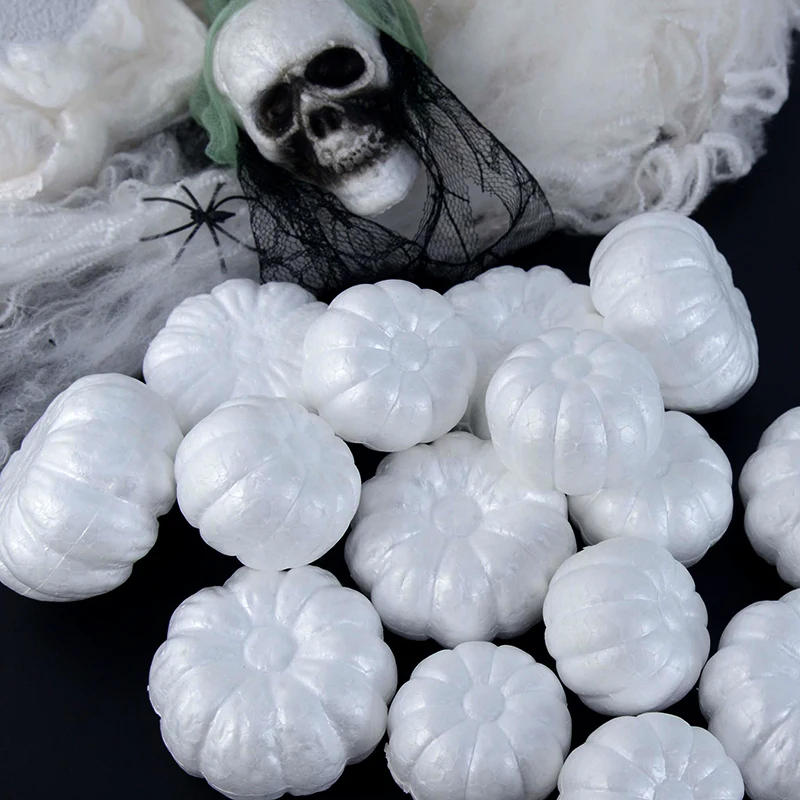 10Pcs 6/8cm DIY Halloween Foam Pumpkins Polystyrene Styrofoam Foam ...