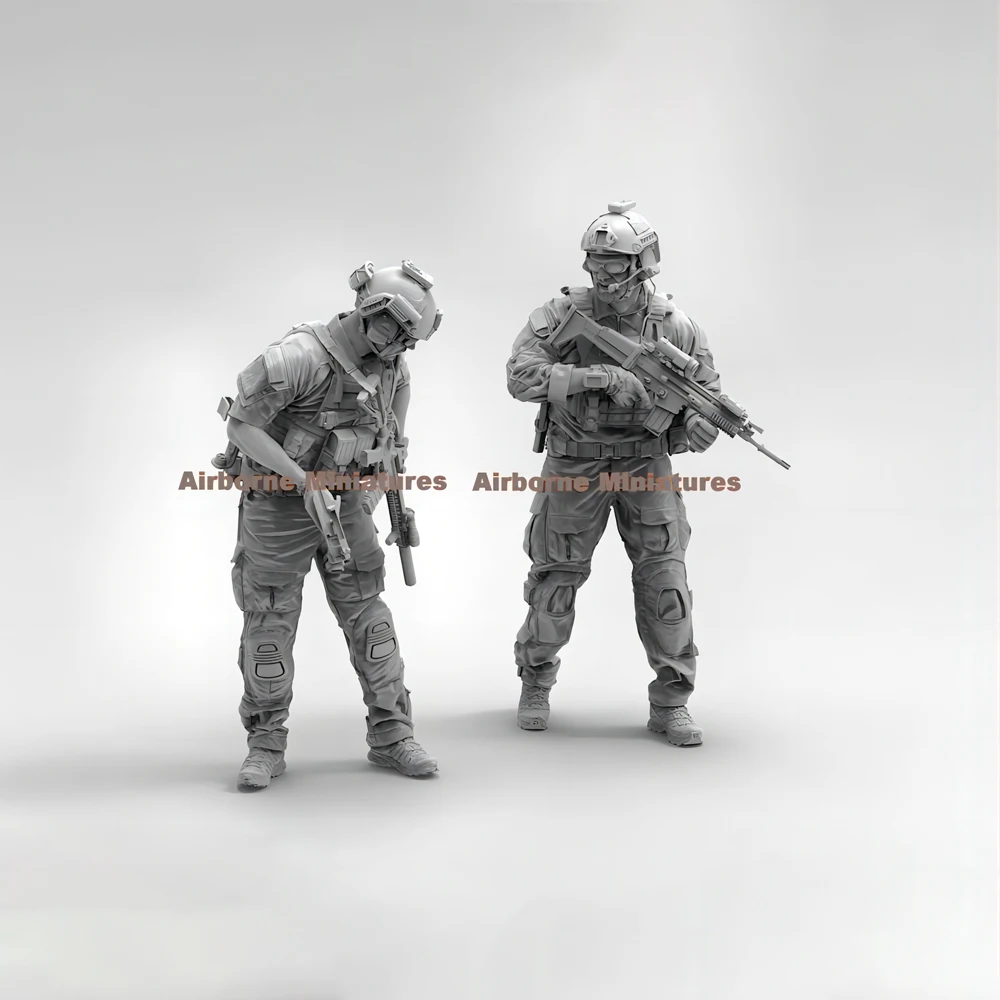 1-16-Resin-Model-Figure-Kits-GK-Two-People-Military-Theme-Unassembled ...