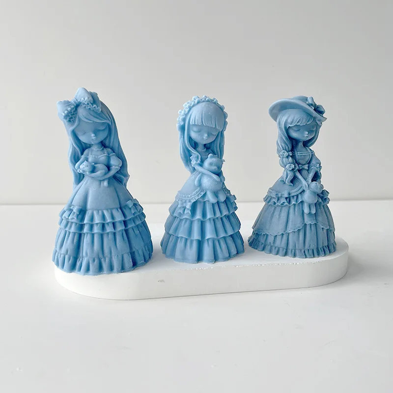 Little-Girls-Doll-Candle-Silicone-Mold-DIY-Cute-Princess-with-Dress ...