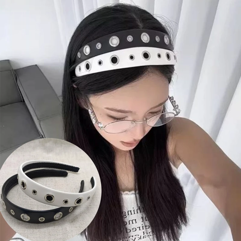2025 New Punk Headband Demo Eyelets Hair Accessories Metal Rivet ...