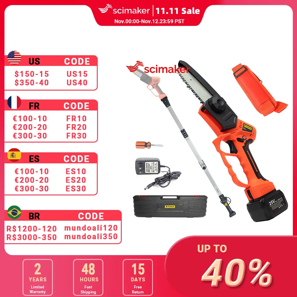 Scimaker 5 Inch Handheld Electric Chain Saw With Extension Pole For ...