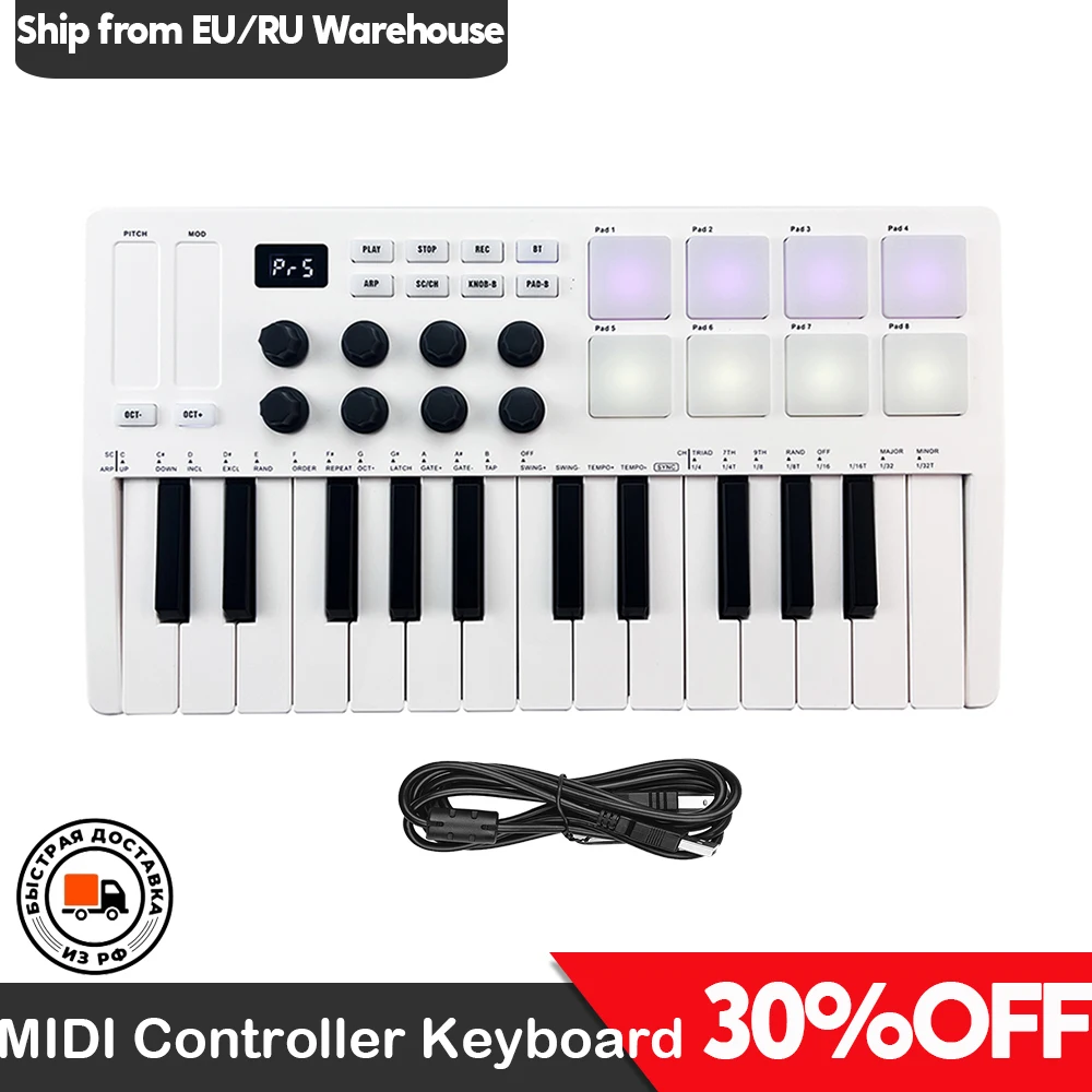 Hot-M-VAVE-25-Key-MIDI-Controller-Keyboard-Mini-Portable-USB-Keyboard ...