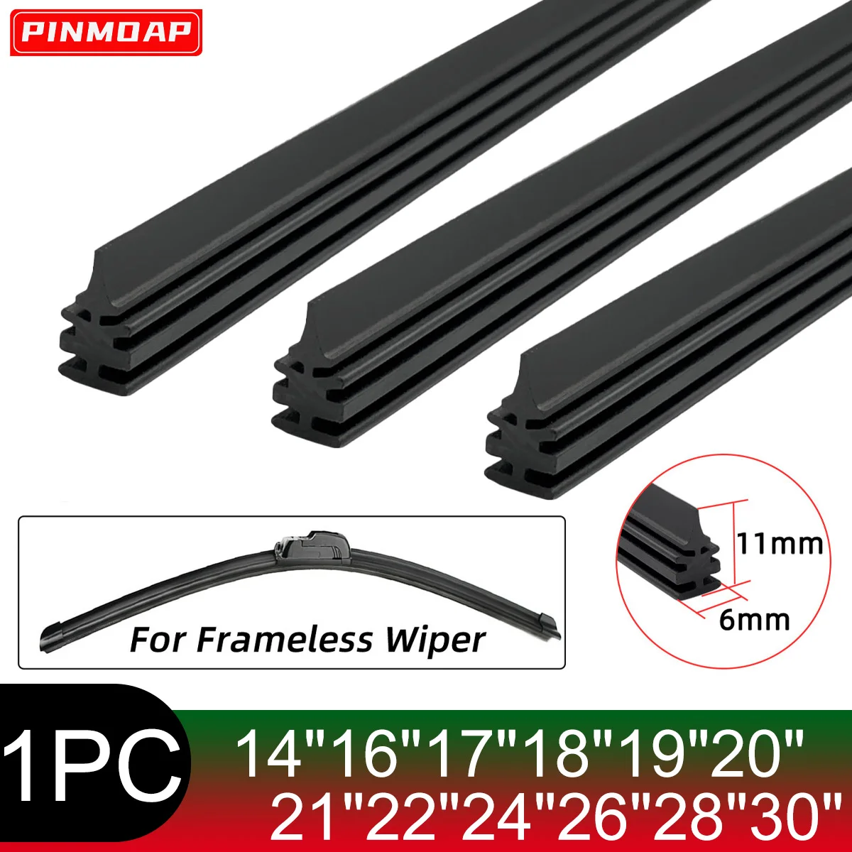 Car Wiper Rubber Strip Filling Strip Suitable For 6mm Frameless Wiper ...