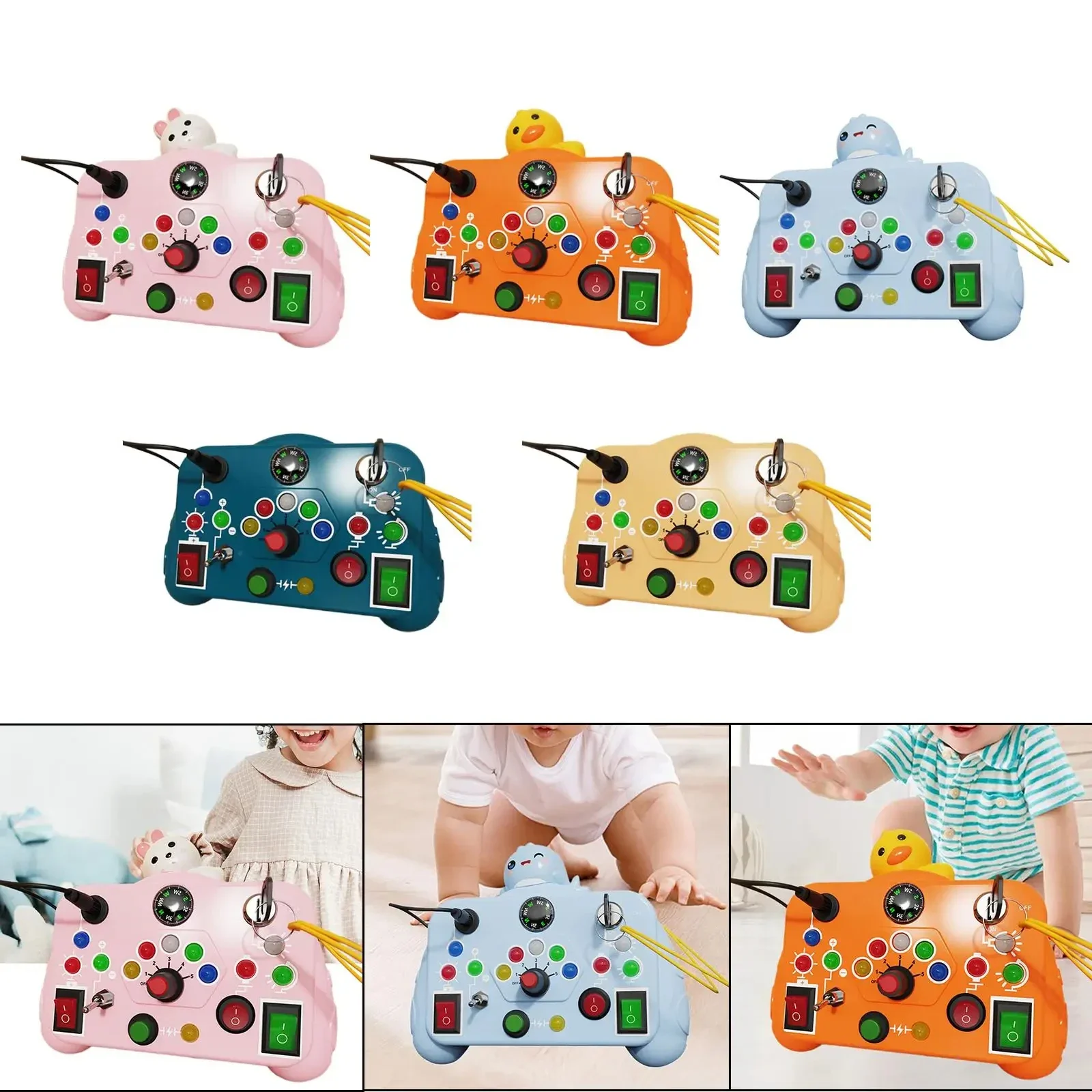 Childrens-LED-Switch-Board-Montessori-Busy-Board-Early-Education-Toys ...