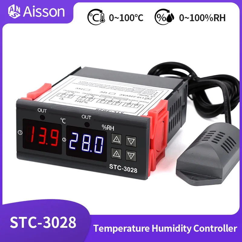 STC-3028-Dual-Digital-Thermometer-Humidity-Temperature-Controller-Hygrometer-Incubator ...