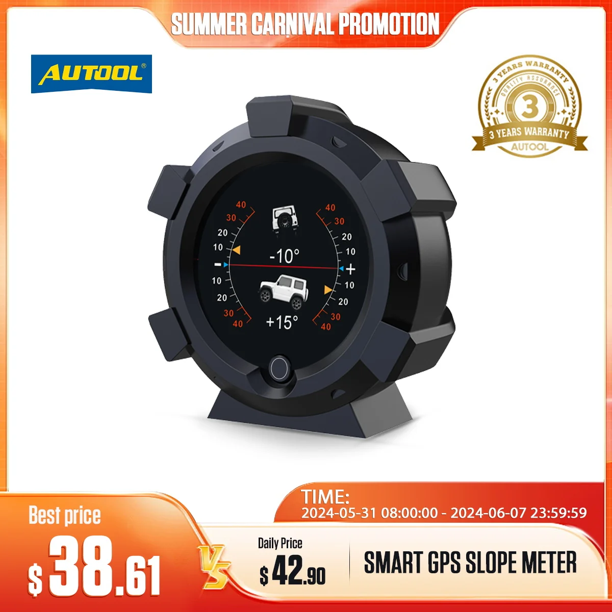 AUTOOL-X95-High-precision-Multifunctional-GPS-Slope-Meter-Car-HUD ...