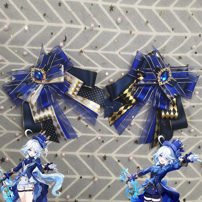Game-Genshin-Impact-Furina-Cosplay-Furina-Impression-Bow-Clip-Bag-Decor ...