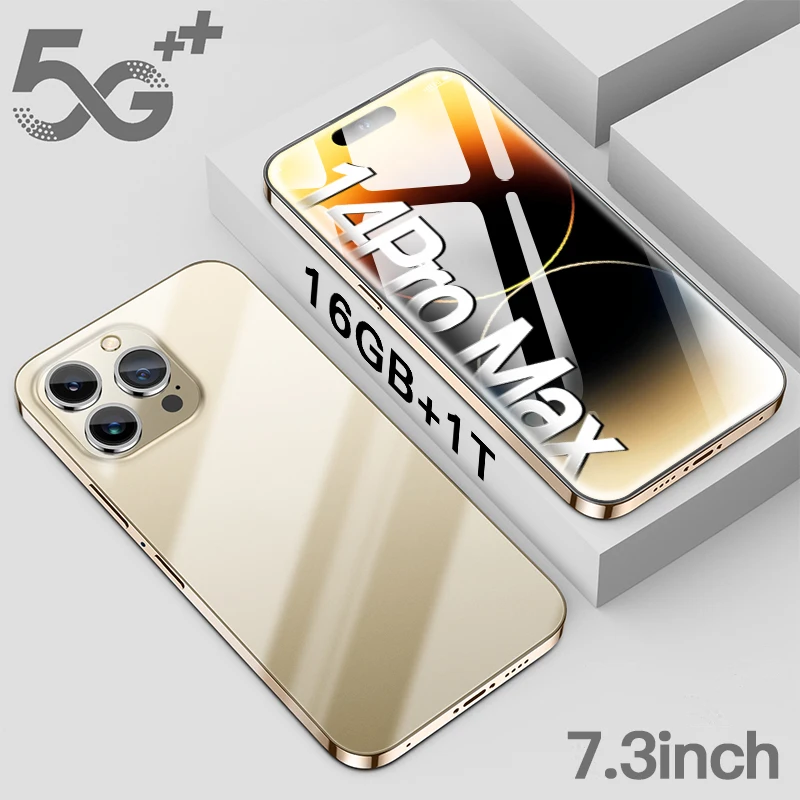 2023 14 Pro Max Smartphone 5g telefone 8000mAh 16 + 1TB 7, 3 polegadas ...
