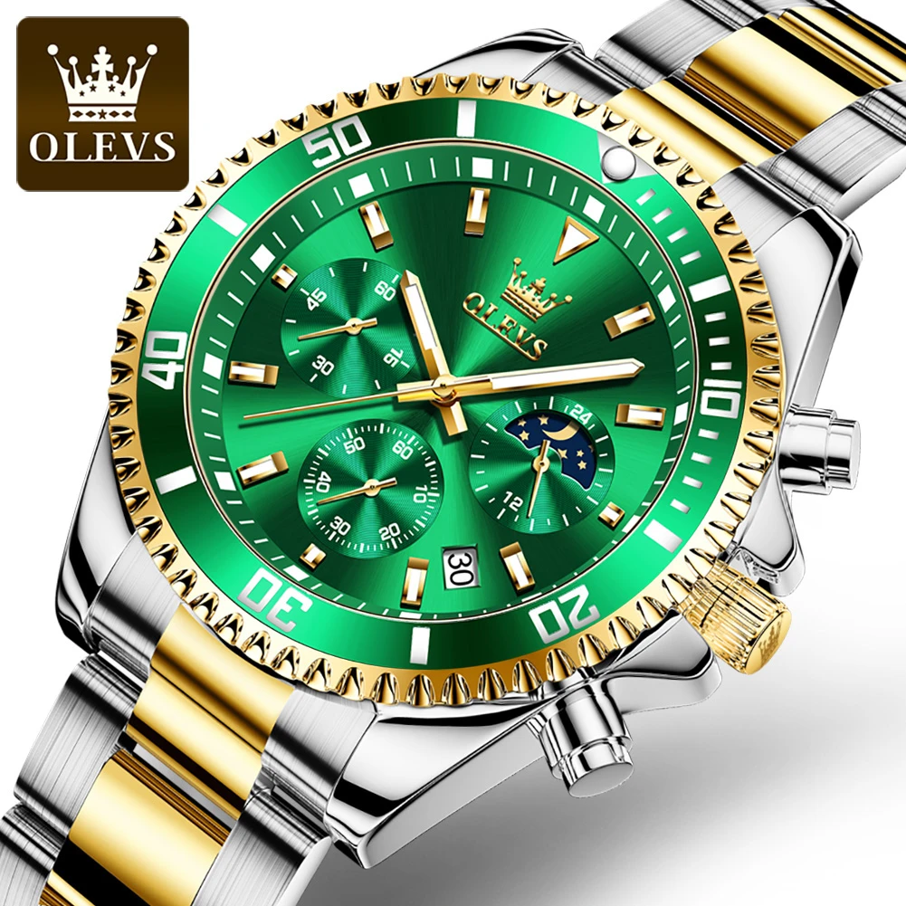 OLEVS Men Watch Stainless Steel Waterproof Luiminous Business Fashion ...