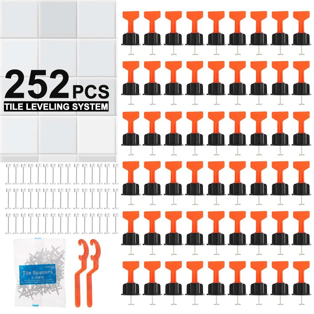 252Pcs-Set-For-Floor-Wall-Construction-Tools-Locator-Alignment-Tile ...