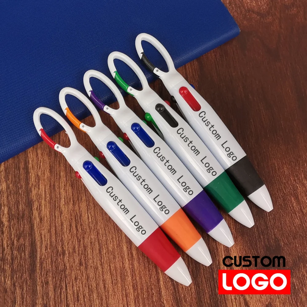 1pc-Plastic-Telescopic-4-color-Ball-Point-Pen-Carabiner-Buckle-Pen ...