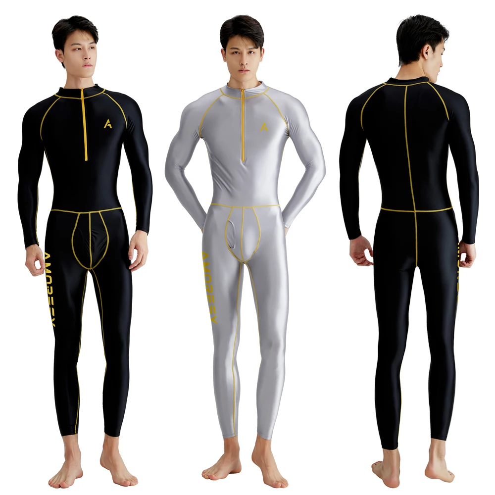 AMORESY-Men-Tracksuits-Sets-Tops-Leggings-Shiny-Glossy-Sports-Fitness ...