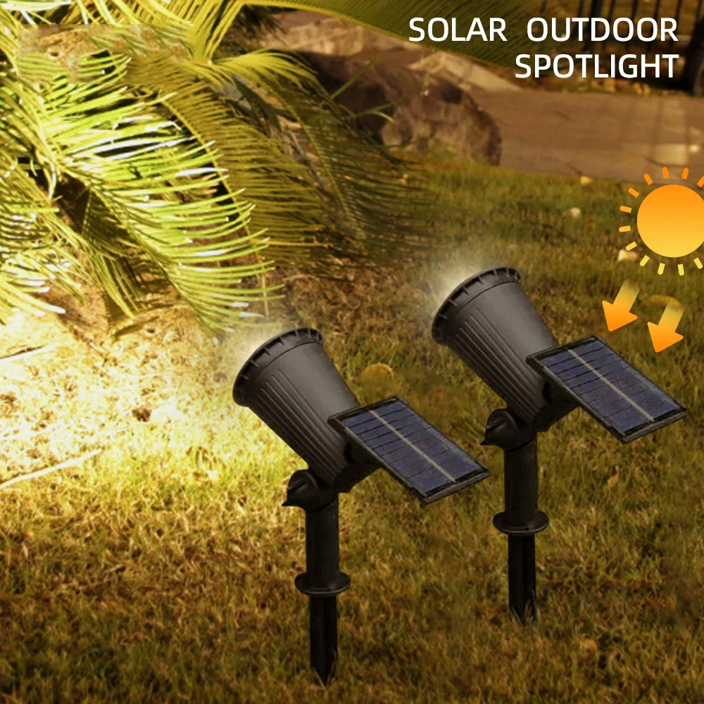 9 LED Solar Spot Lights Outdoor RGB Solar Landscape Lights IP65 ...