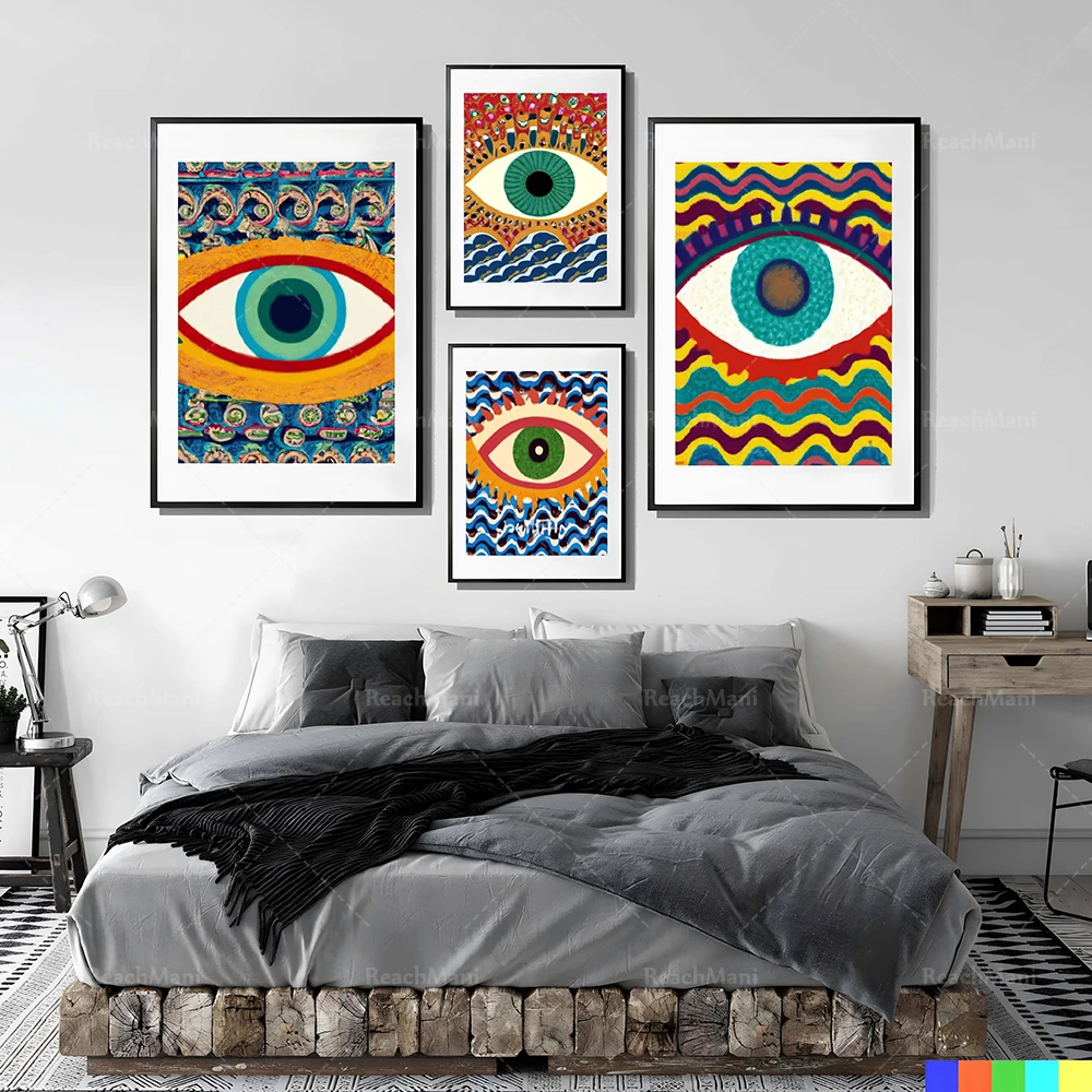 Boho-Eye-Print-Poster-Eye-Art-Exhibition-Poster-Abstract-Evil-Eye-Wall ...