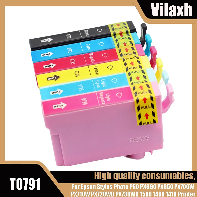 Vilaxh T0791 Ink Cartridge For Epson Stylus Photo P50 PX660 PX650 ...