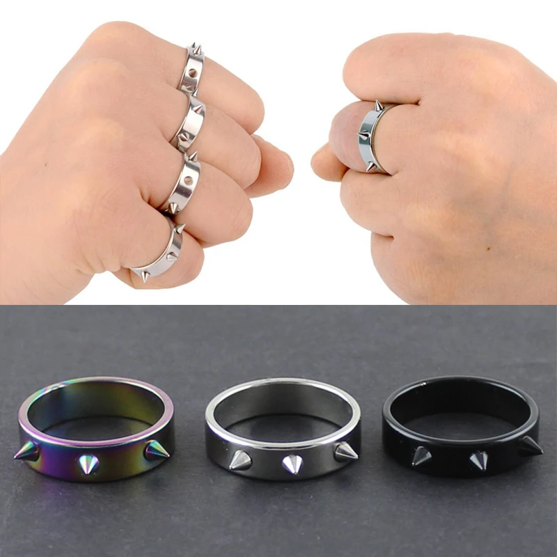 Stainless-Steel-Titanium-Steel-Nails-Barbed-Rings-Halloween-Punk-Hip ...