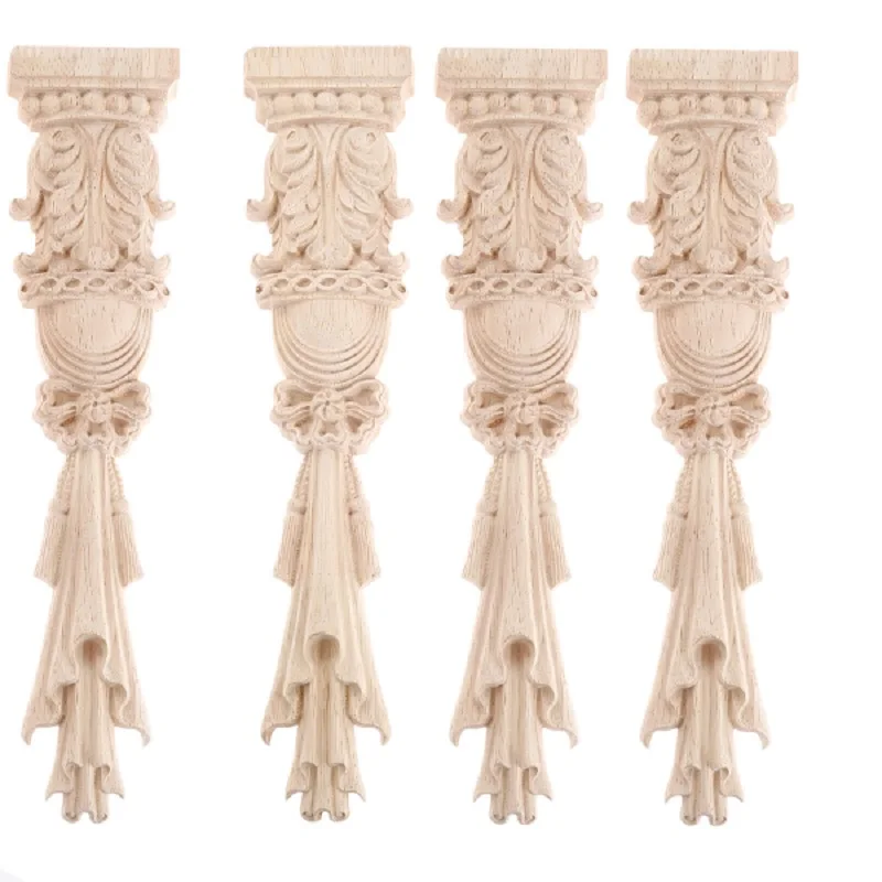 4-2-1PC-Wood-Embossed-Pillar-Carved-Decal-Corner-Onlay-Post-Shape ...