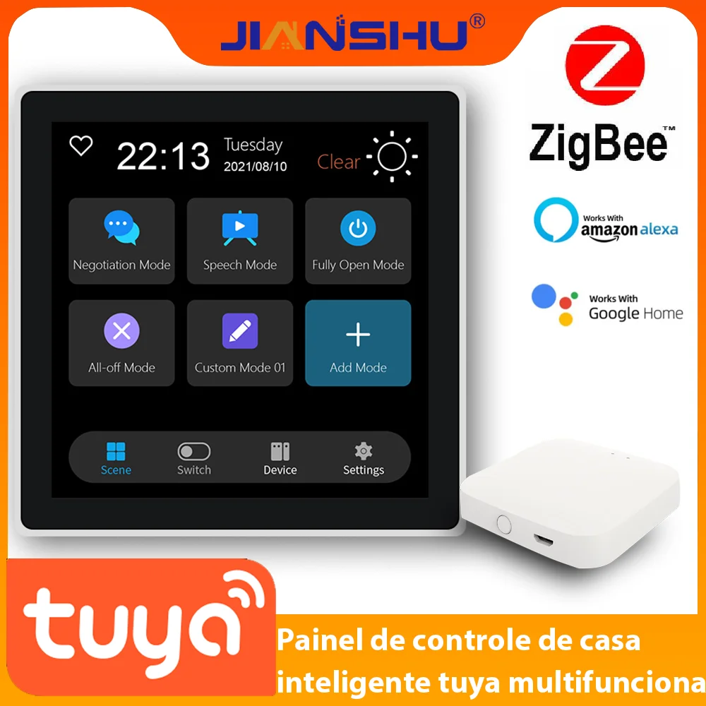 Painel-de-controle-de-casa-inteligente-tuya-multifuncional-Zigbee-cena-inteligente-interruptor ...