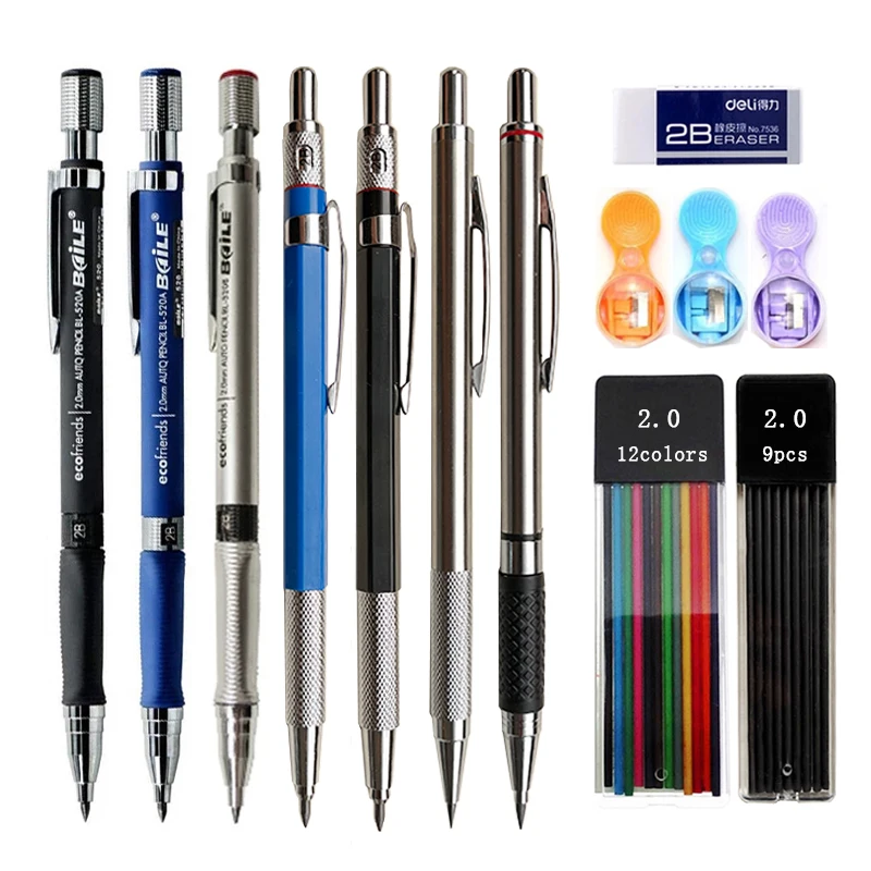Lead Mechanical Pencil Set | Lead Automatic Pencil | Mechanical Pencil ...
