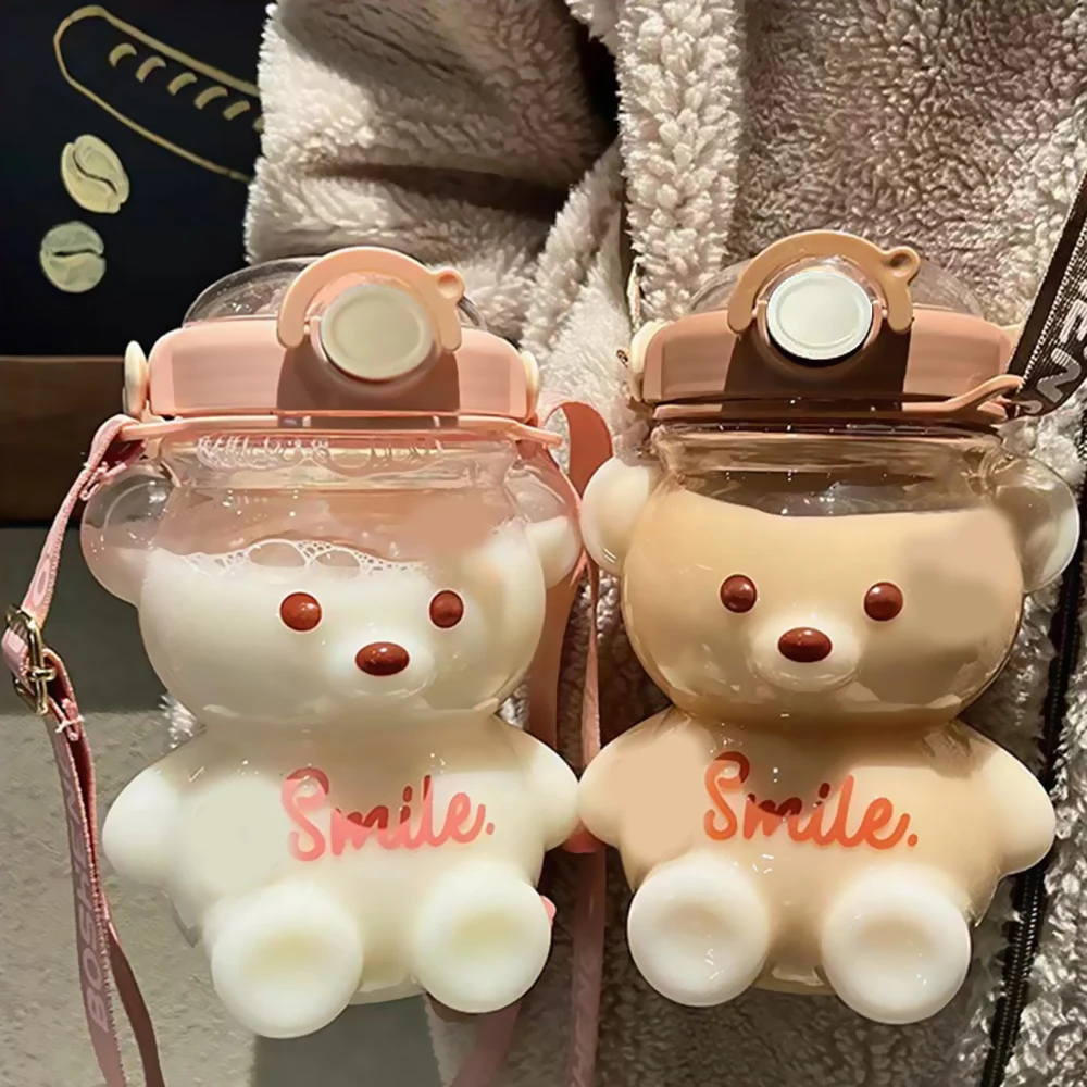 Cute Water Bottles Kawaii Bear Water Bottle Kids School Outdoor Bottle ...