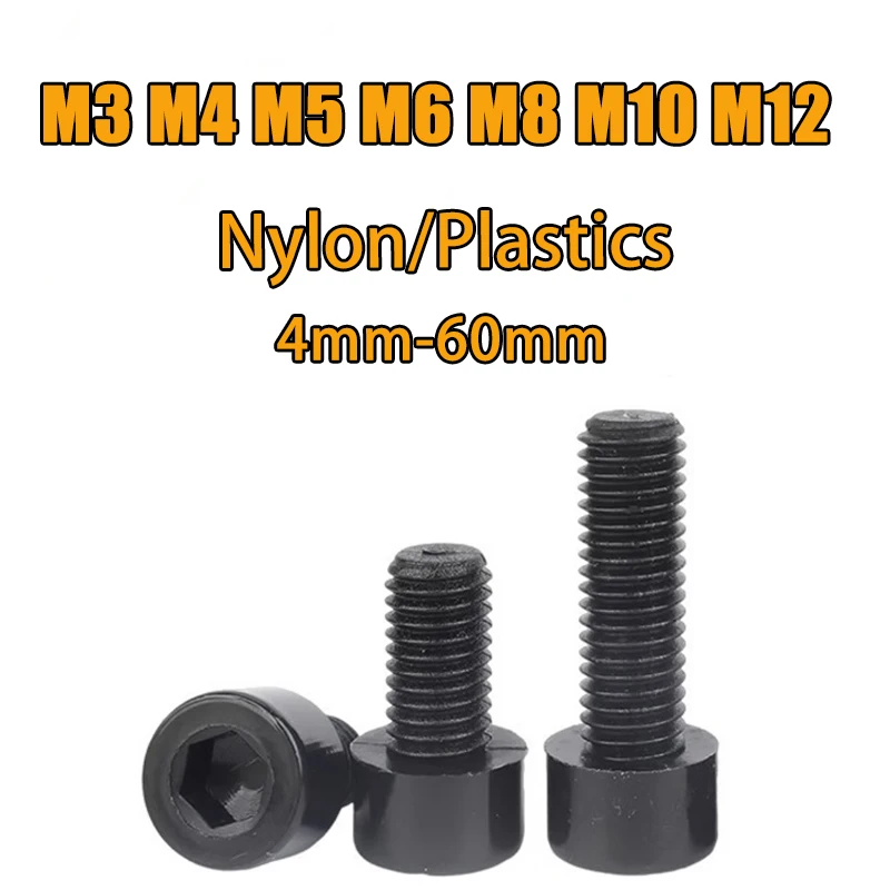 M3 m4 m5 m6 m8 preto/branco náilon plástico allen driver chave hexágono ...