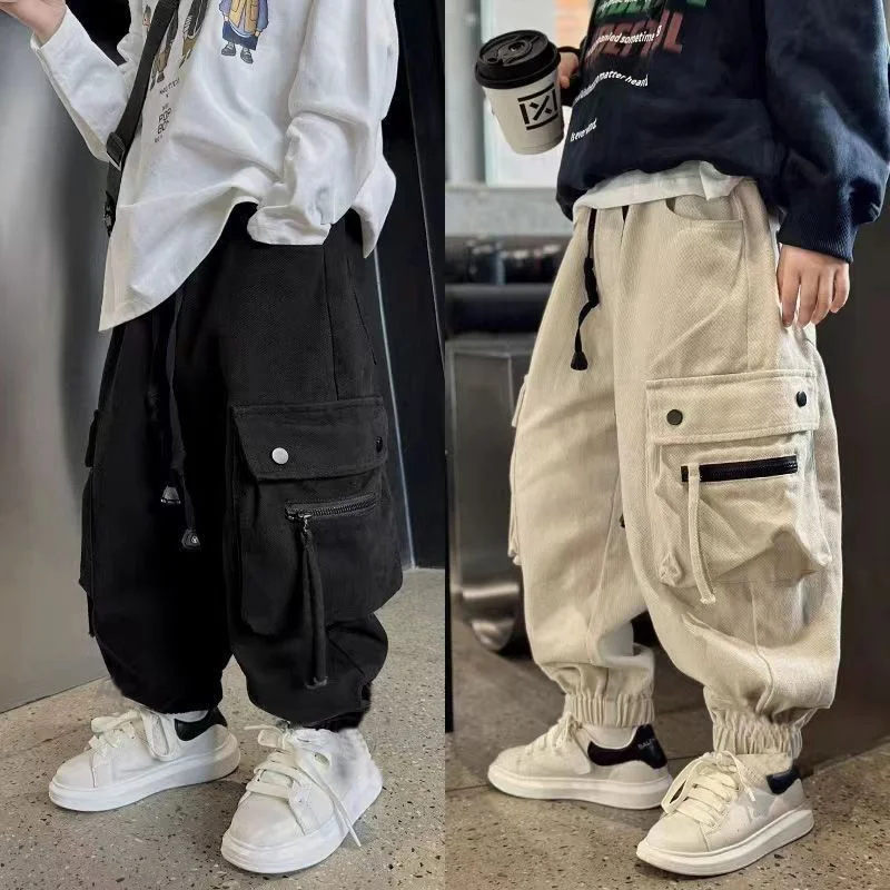Boys-Casual-Cargo-Pants-Spring-Autumn-Big-Kids-Sport-Long-Pants-Teenage ...