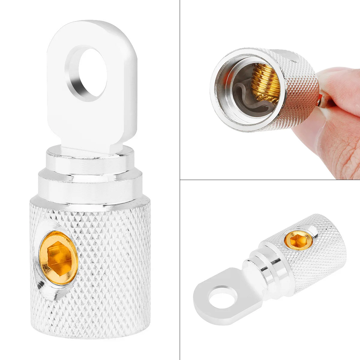 0 4 8 Gauge Brass Nickel Plated Ring Set Screw Battery Ring Terminals ...