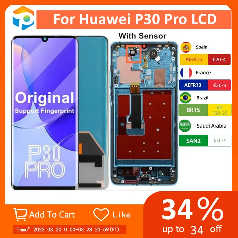 100-New-Original-For-Huawei-P30-Pro-LCD-Display-Touch-Screen-Digitizer ...
