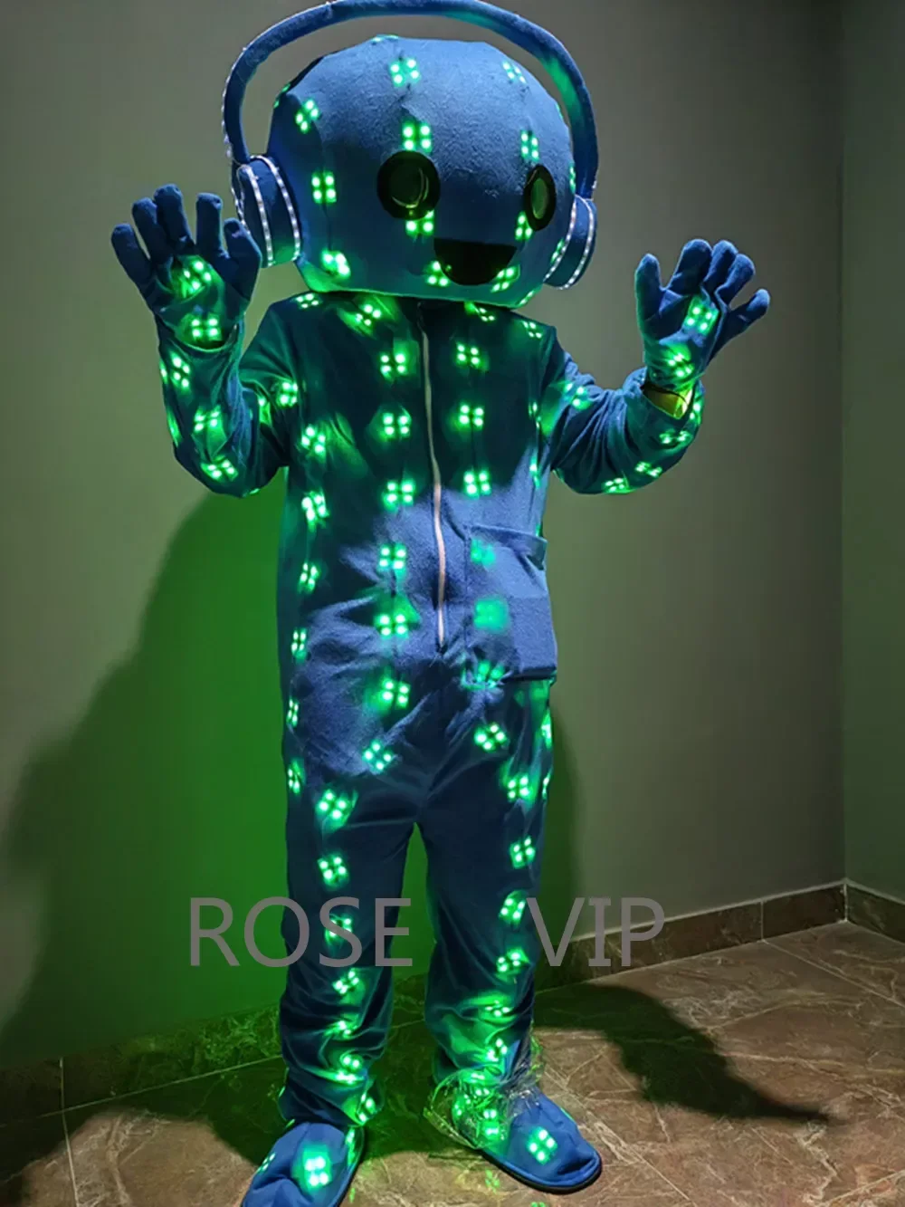 Nightclub-DJ-Mascot-Light-Up-Robot-Clothing-Stage-Doll-Cosplay-Glowing ...